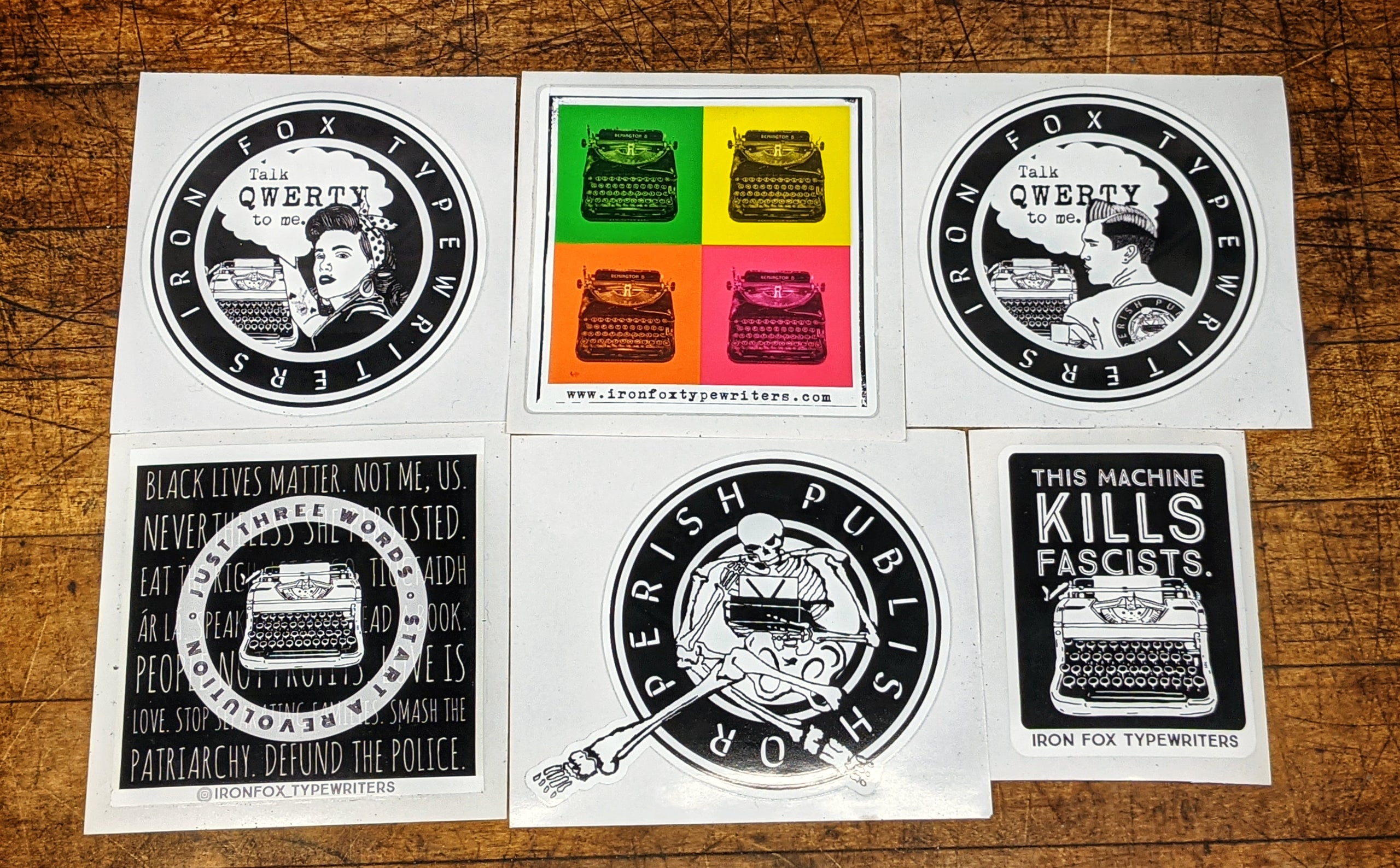 The Propaganda Pack: 6 Assorted Iron Fox Typewriter Stickers | Iron Fox Typewriters: these ...