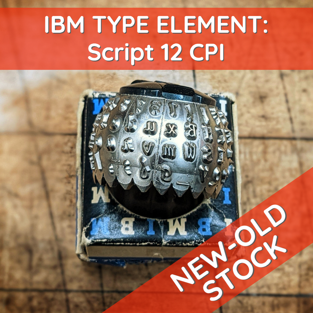 Ibm Typeball New Old Stock Ibm Script In 12 Pitch Iron Fox